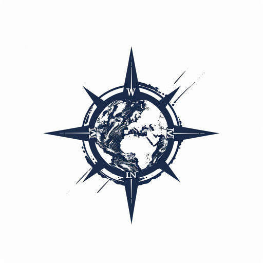 Compass rose with globe, global military commitment – IMAGELLA