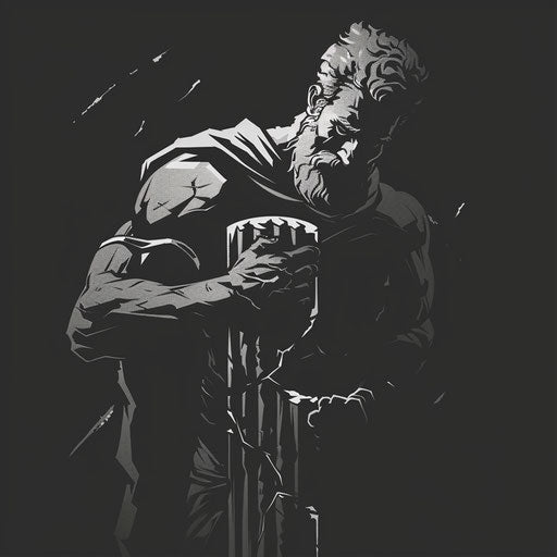 Tattoo sketch of Hercules holding a broken column – IMAGELLA