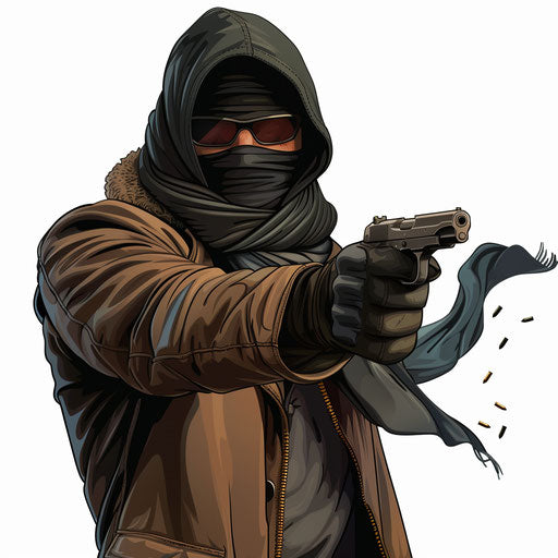 Robber clipart in a photo realistic style on flat white background ...