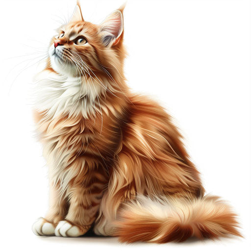 Realistic cat clipart on flat white background, smooth gradients and ...