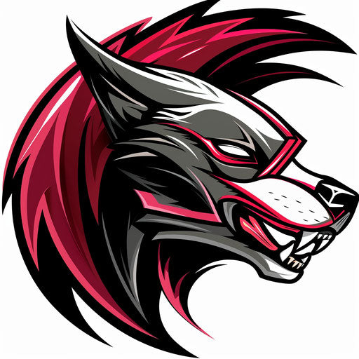 Fierce Spartan wolf in emblem style with red black on white – IMAGELLA