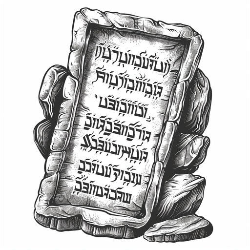 Tattoo of Ten Commandments on white background – IMAGELLA