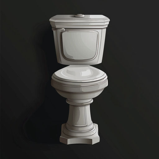 Realistic illustration of toilets on dark charcoal background – IMAGELLA