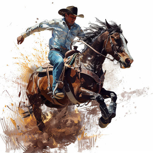 Rodeo clipart in photo realistic style with flat white background ...