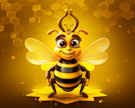 Crowned bee vector mascot, 32k uhd style – IMAGELLA