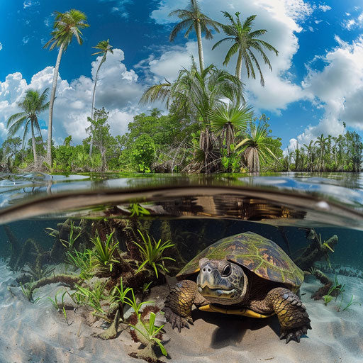 Panoramic view of a snapping turtle in its natural habitat – IMAGELLA