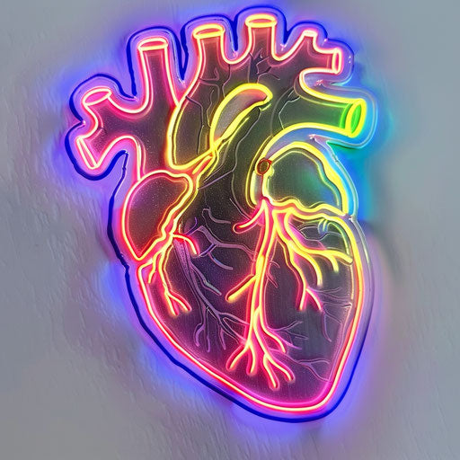 Anatomical heart tattoo in neon colors – IMAGELLA