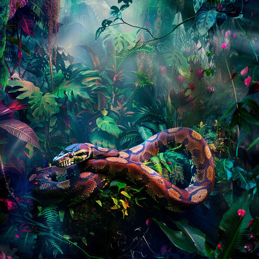 Python snake in a vibrant jungle – IMAGELLA