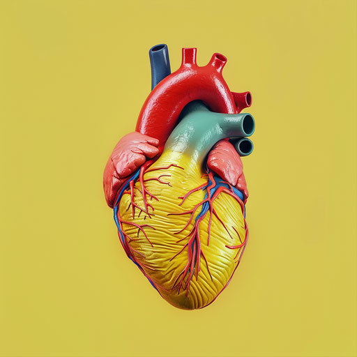 Realistic human heart clipart on bright chartreuse background – IMAGELLA