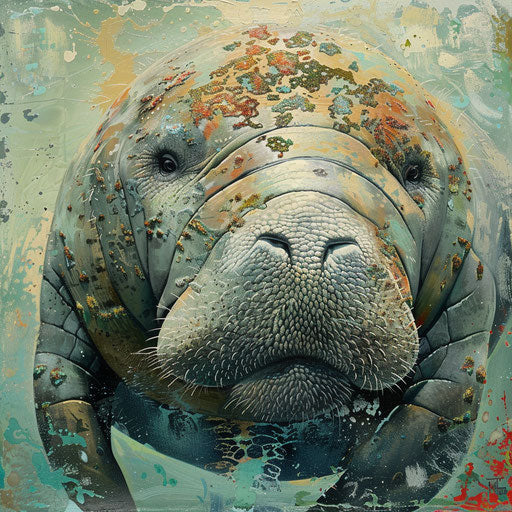 Manatee portrait with detailed skin textures – IMAGELLA