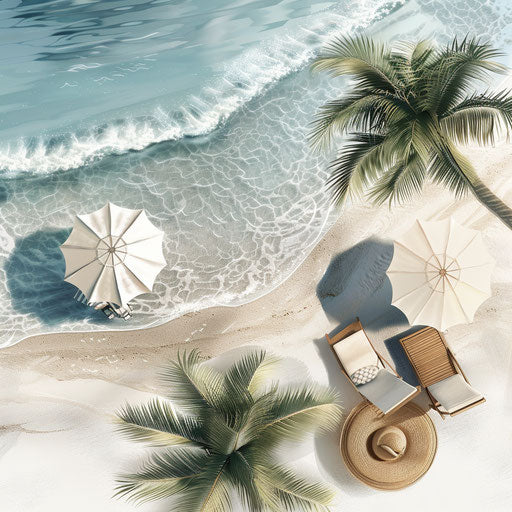 Realistic vacation clipart on flat white background – IMAGELLA