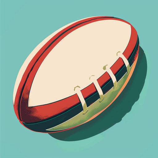 Realistic rugby ball clipart on turquoise background – IMAGELLA