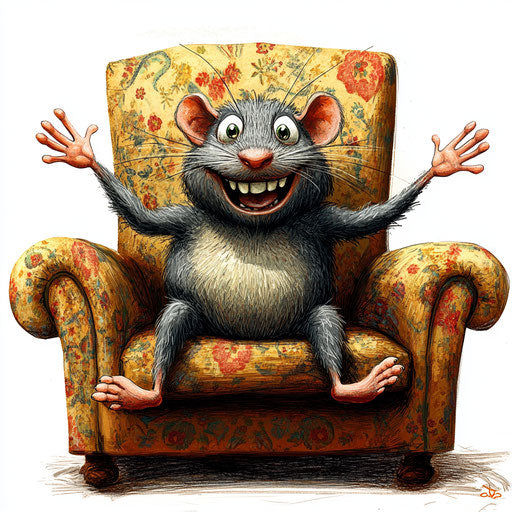 Humorous caricature of a rat with human characteristics – IMAGELLA