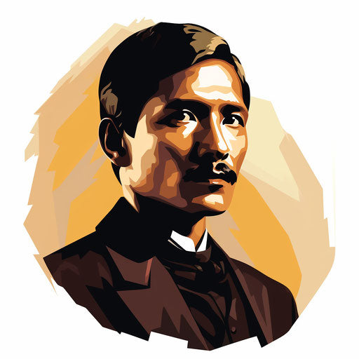 Jose Rizal clipart in the style of Chiaroscuro Art, on white background ...