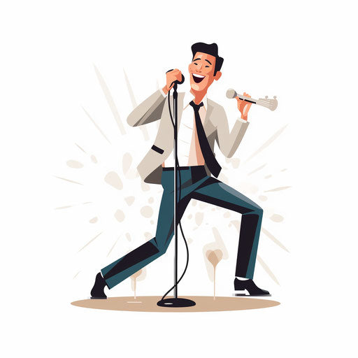 Minimalist style singing clipart on white background – IMAGELLA