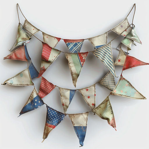 Realistic bunting illustration on white flat background – IMAGELLA