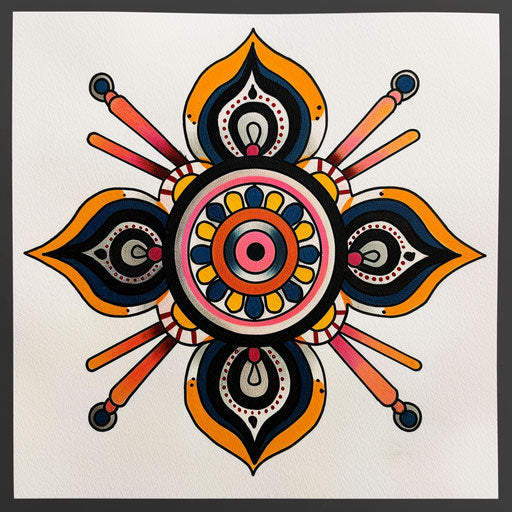 Retro tattoo sketch of a Kalinga symbol inspired by 1960s art with ...