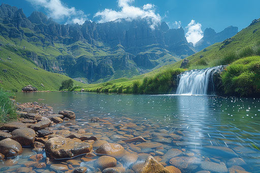 River and Waterfall in the Drakensberg, South Africa – IMAGELLA