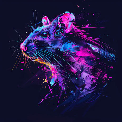 Sleek tattoo sketch of a rat in a modern art style – IMAGELLA