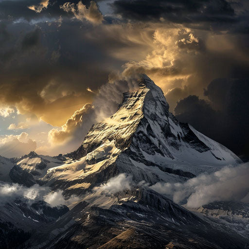 Storm at the Eiger, dramatic lighting on snowy peaks – IMAGELLA