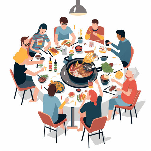 Minimalist style potluck clipart, on white background – IMAGELLA