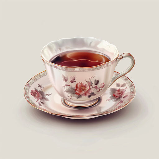 Realistic teacup clipart on flat white background – IMAGELLA