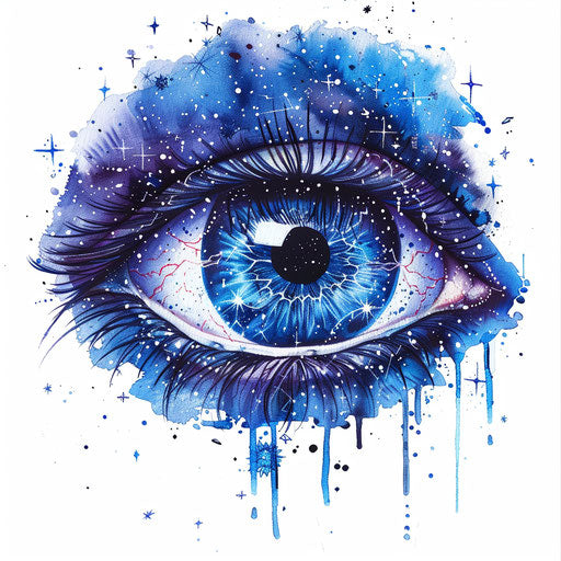 Illustration of indigo Third Eye Chakra tattoo, eye surrounded by ...