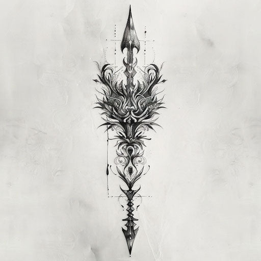 Gothic arrow tattoo on white backdrop – IMAGELLA