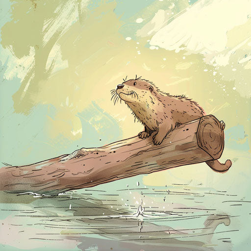 Otter trying to climb onto a slippery floating log – IMAGELLA