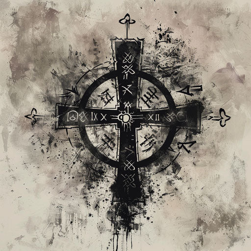 Ancient runes inspired strength cross tattoo art – IMAGELLA