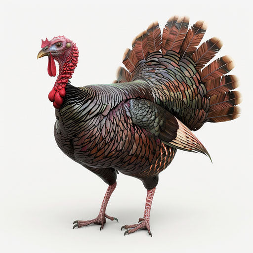 Realistic turkey clipart on flat white background, sharp edges, vibrant ...