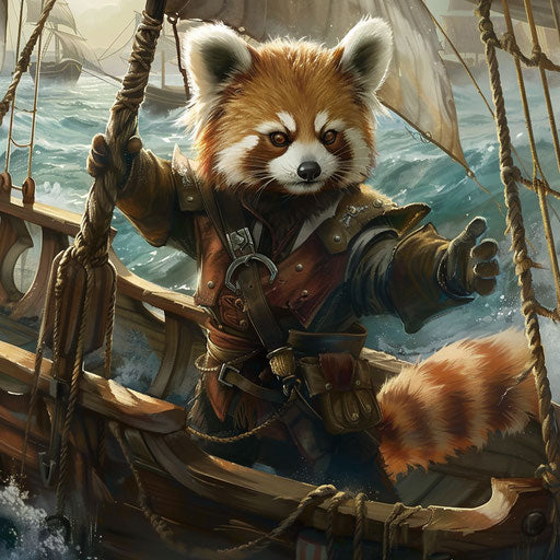 A red panda pirate navigating the high seas – IMAGELLA