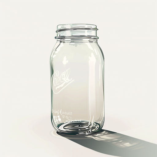 Realistic illustration of a mason jar on white background, with soft ...
