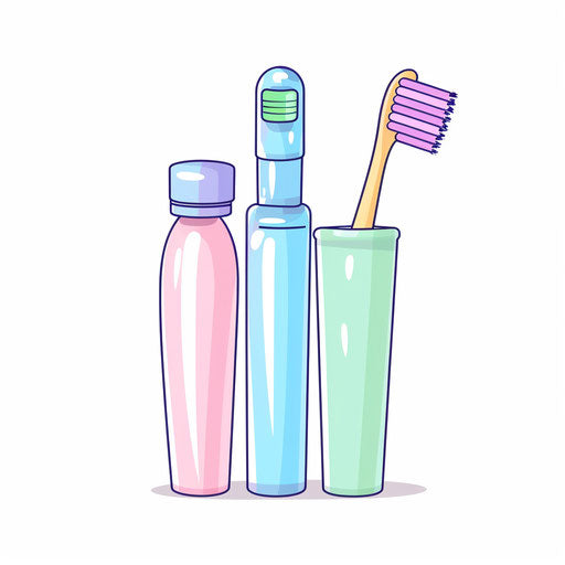 Toothbrush drawing in Pastel Colors Art style, on white background ...