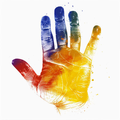 Handprint design in a realistic style on white background – IMAGELLA