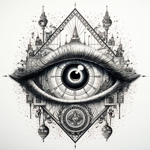 The all seeing eye, circular abstract, drawing, sketch, & original art ...