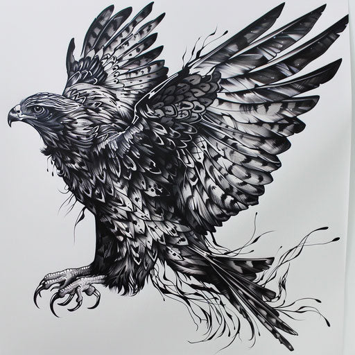 Gothic hawk tattoo design on white gothic canvas – IMAGELLA