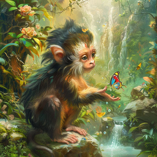 Whimsical interaction between Yunnan snub-nosed monkey and butterfly ...