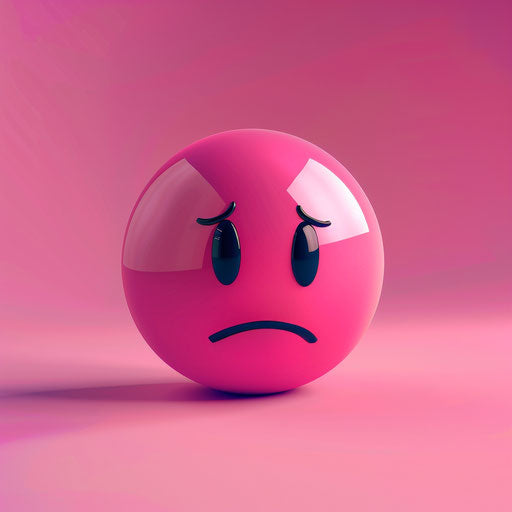 Sad face clipart in realistic style on flat random background – IMAGELLA