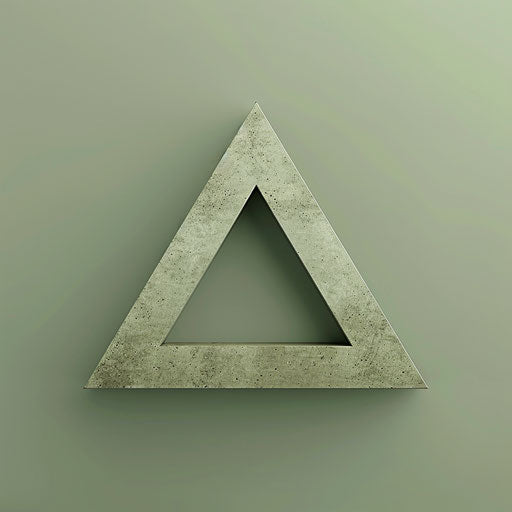 Realistic triangle clipart on muted olive background – IMAGELLA