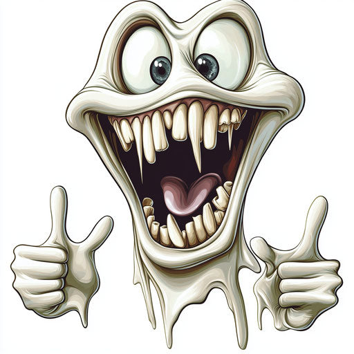 Humorous caricature of a ghost with human characteristics – IMAGELLA