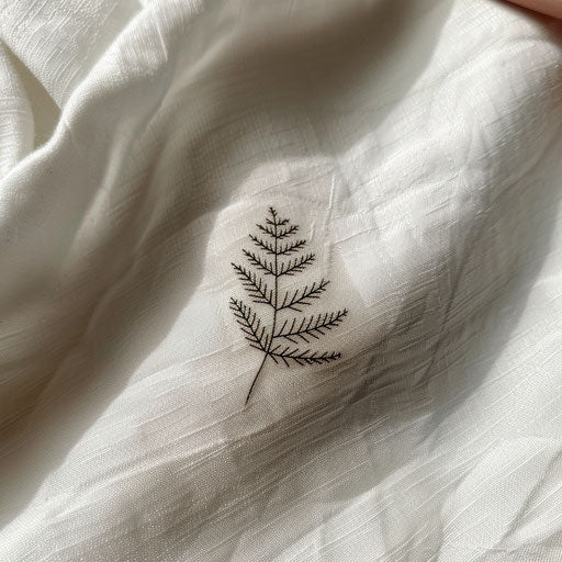 Minimalist single-line fern tattoo on clean white sheet – IMAGELLA