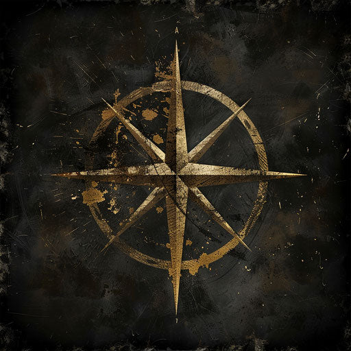 Minimalist compass rose in the style of Peter Jackson – IMAGELLA