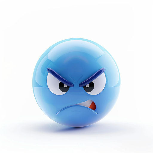 Angry blue emoji character – IMAGELLA