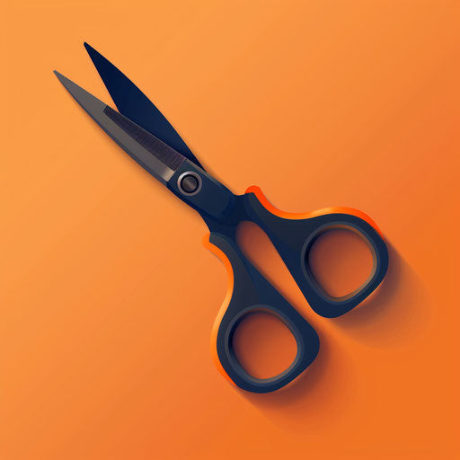 Realistic scissors on sunset orange background – IMAGELLA
