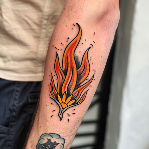 Retro style fire tattoo on white background – IMAGELLA