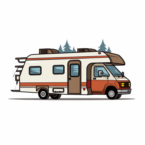 RV illustrated in Minimalist style, on white background – IMAGELLA