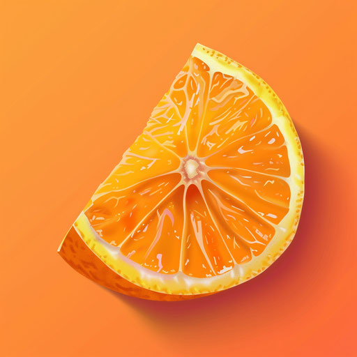 Realistic orange slice on sunset orange background – IMAGELLA