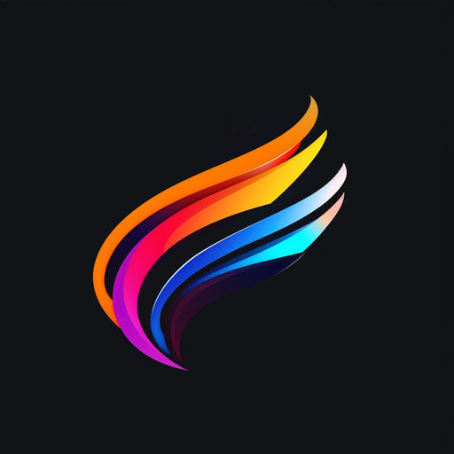 Diseño de logo dinámico con líneas definidas y colores audaces, sobre ...