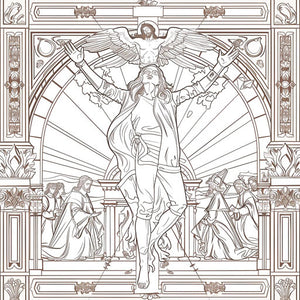 The Resurrection with high-fashion elements in the style of Megan Hess ...